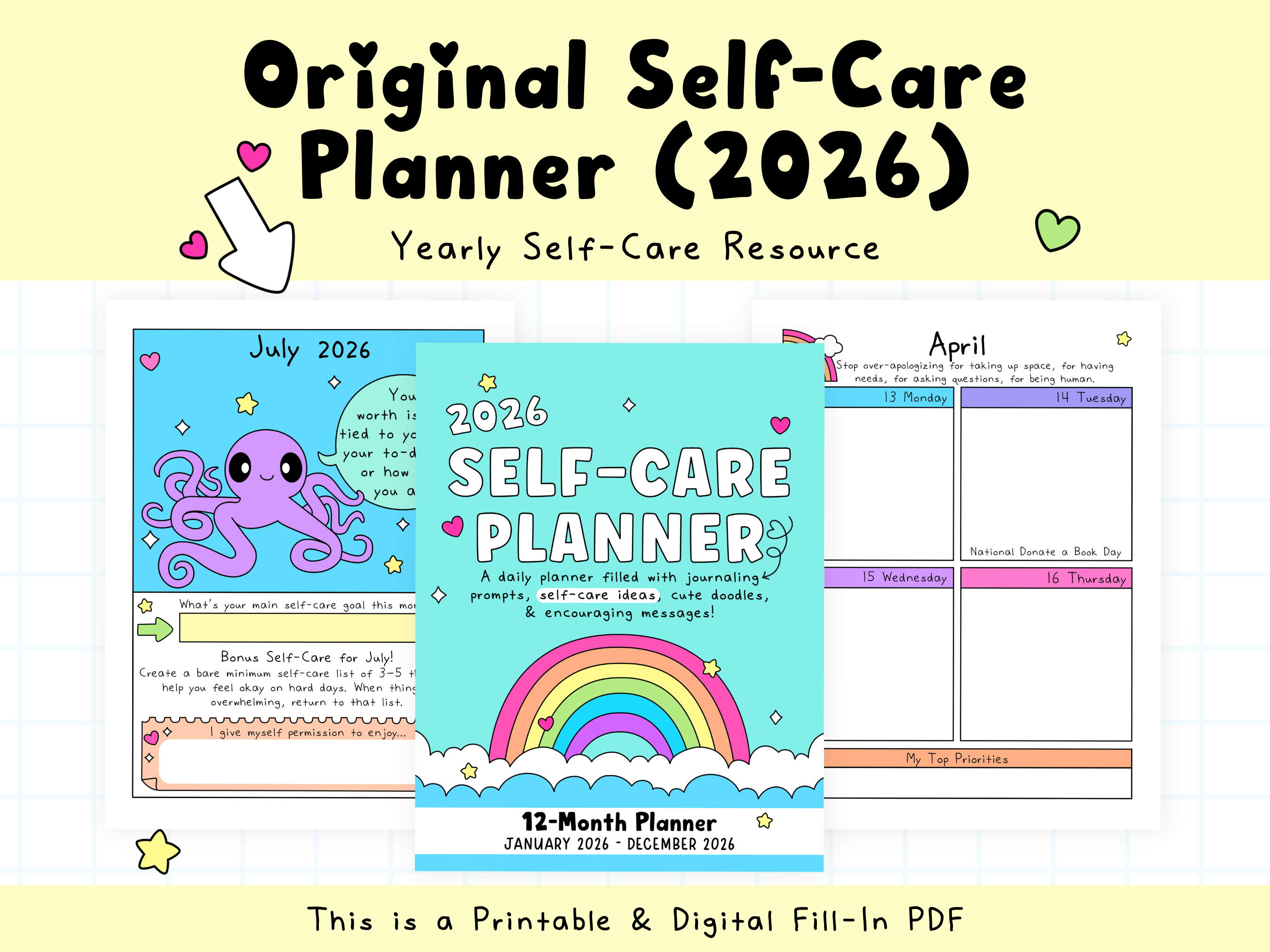 2026 Self Care Planner SelfLoveRainbow 2026-self-care-planner-selfloverainbow