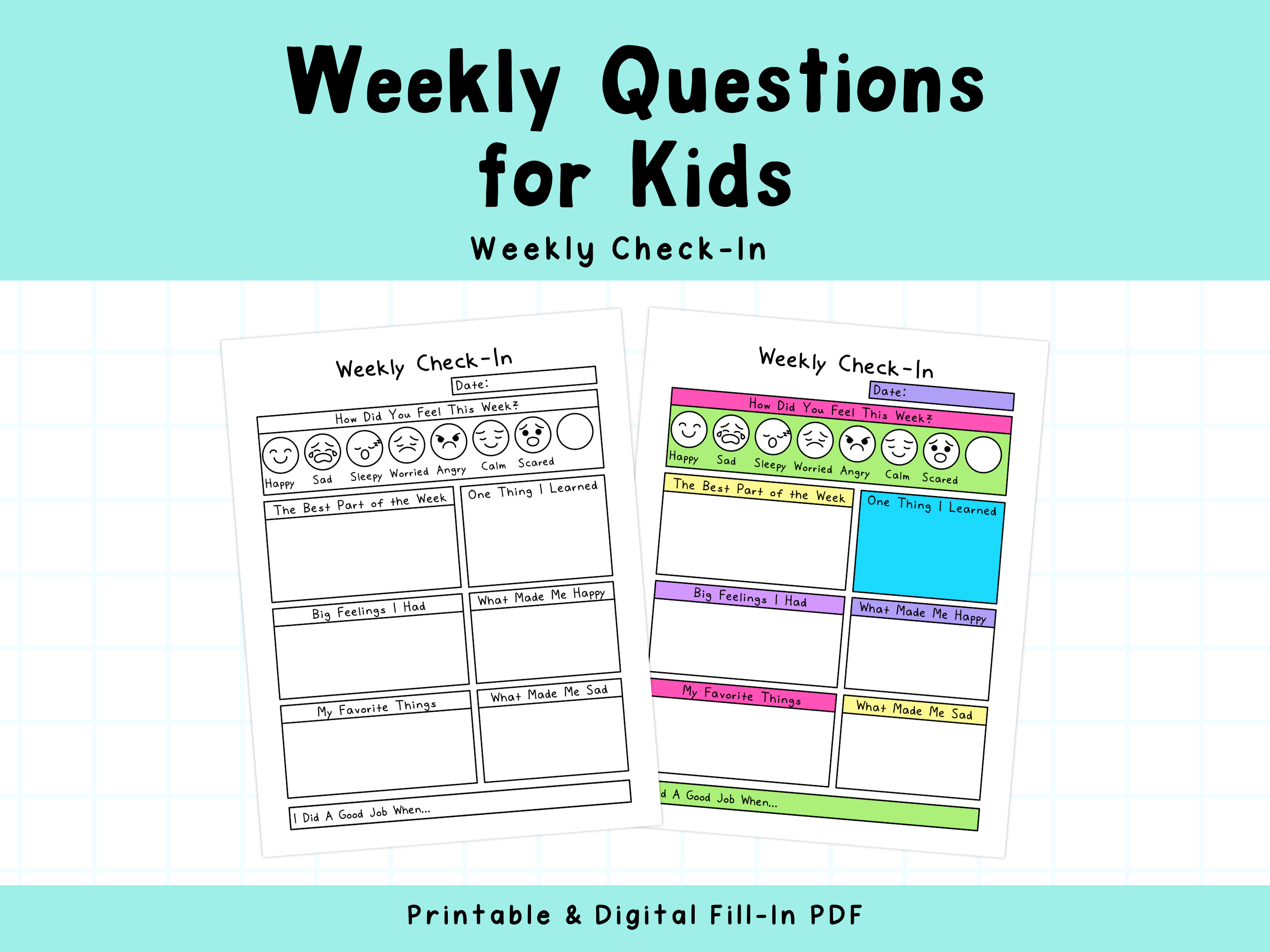 Weekly Check-In For Kids – SelfLoveRainbow