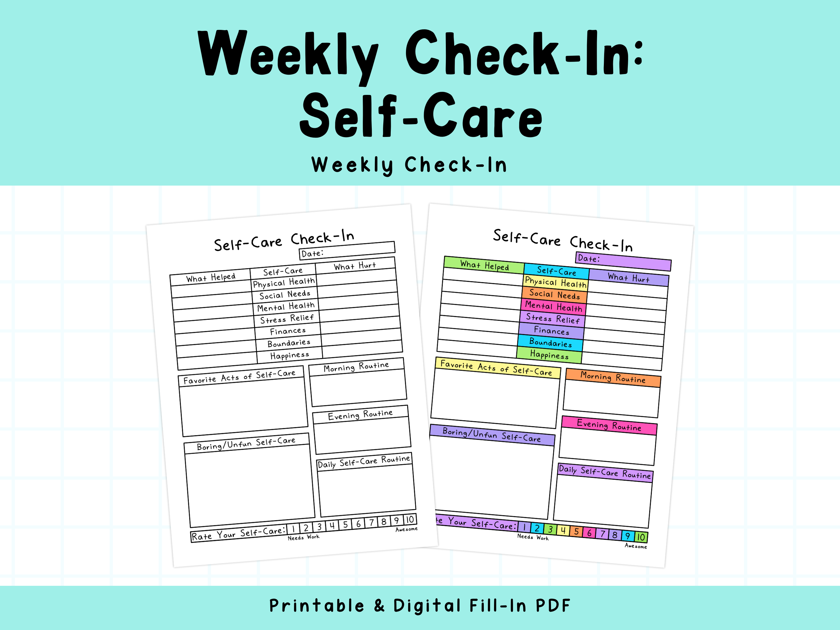 Weekly Self-Care Check-In – SelfLoveRainbow