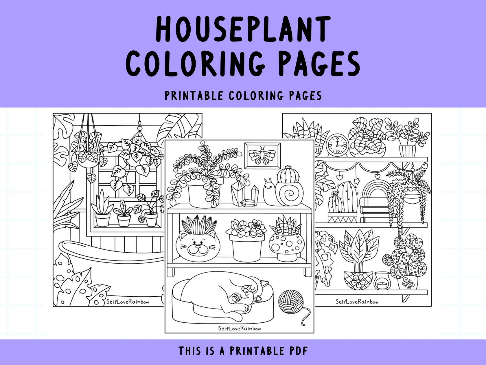 Houseplant Coloring Pages – SelfLoveRainbow