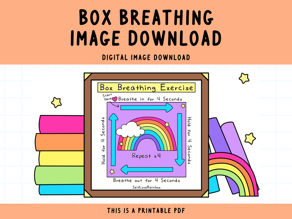 Box Breathing Digital Print – SelfLoveRainbow