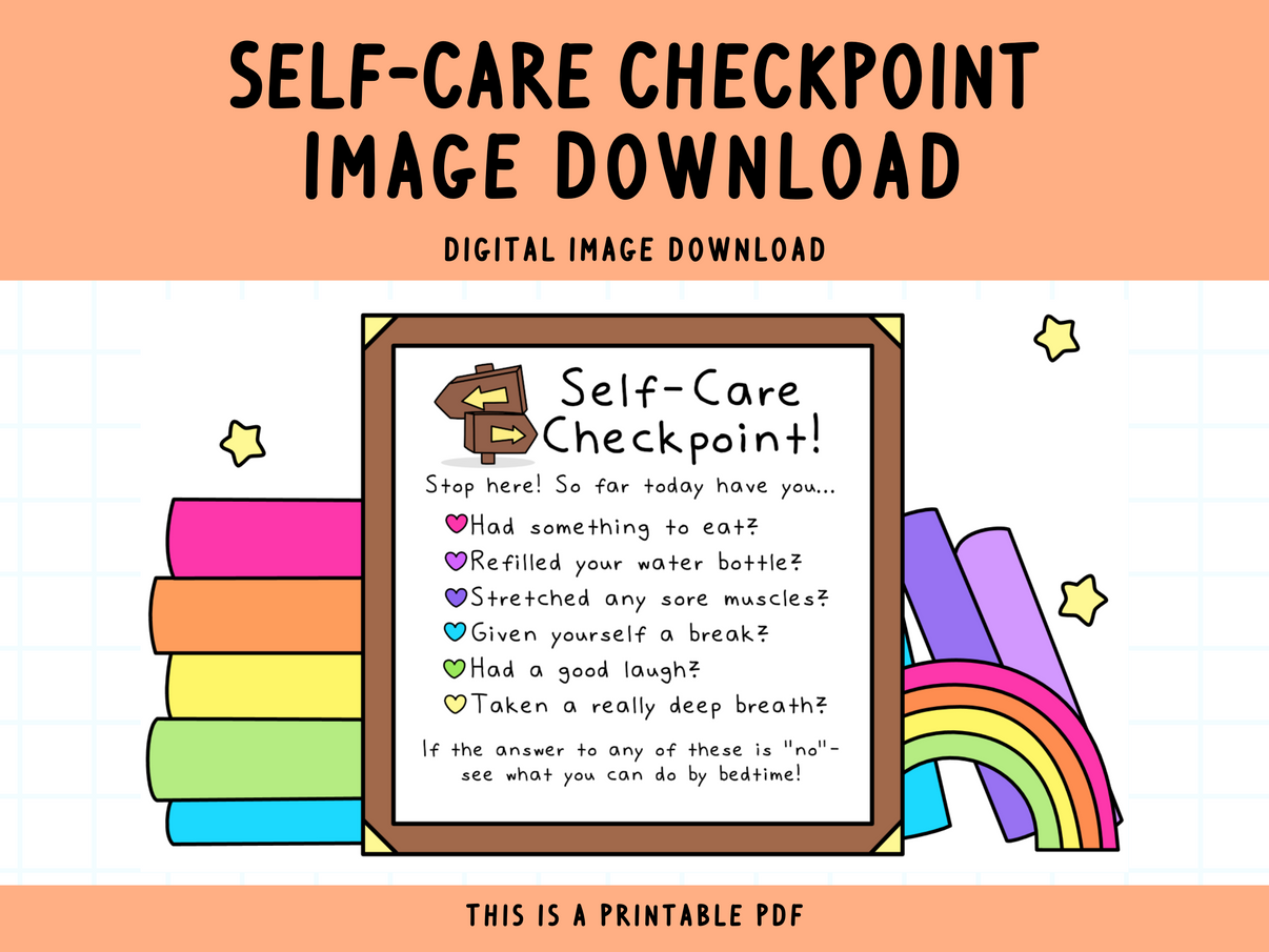 Self-Care Checkpoint Digital Print – SelfLoveRainbow