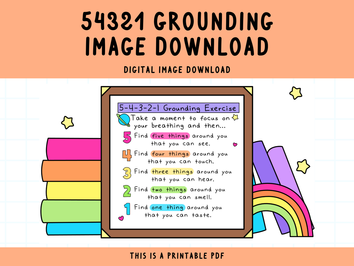 5-4-3-2-1 Grounding Digital Print – SelfLoveRainbow
