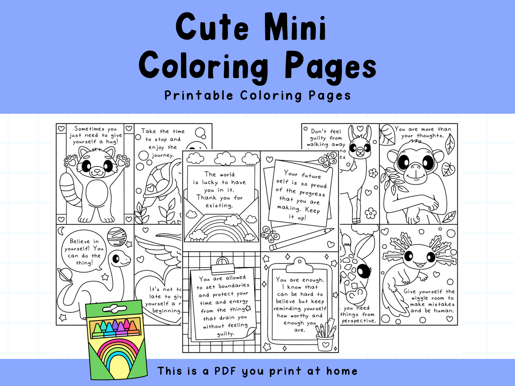 Mini Inspiring Coloring Pages – SelfLoveRainbow