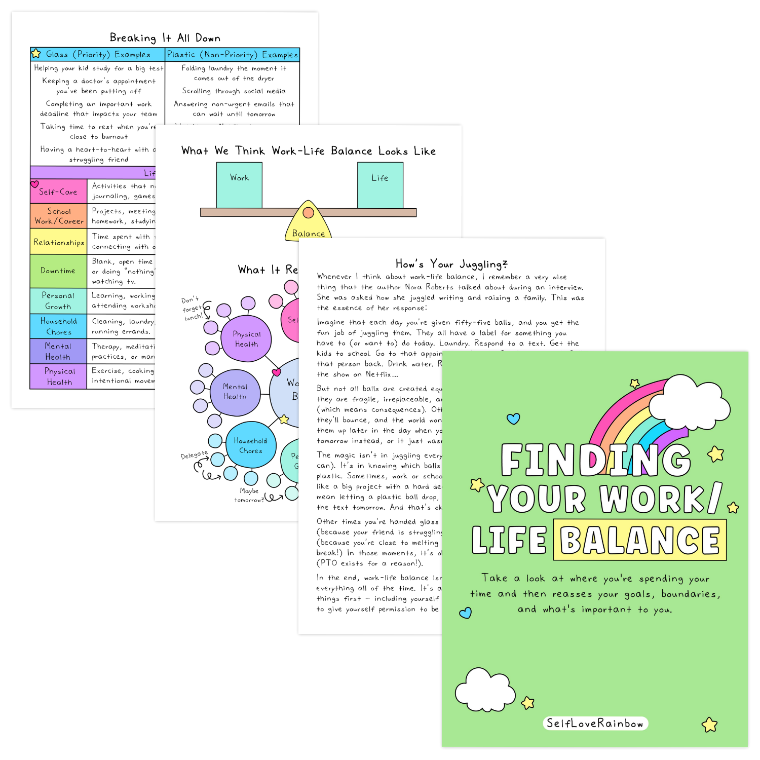 Finding Your Work/Life Balance Workbook – SelfLoveRainbow