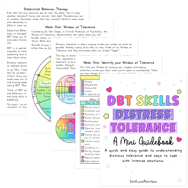 DBT Distress Tolerance Workbook | Crisis Survival | Self-Love Rainbow ...