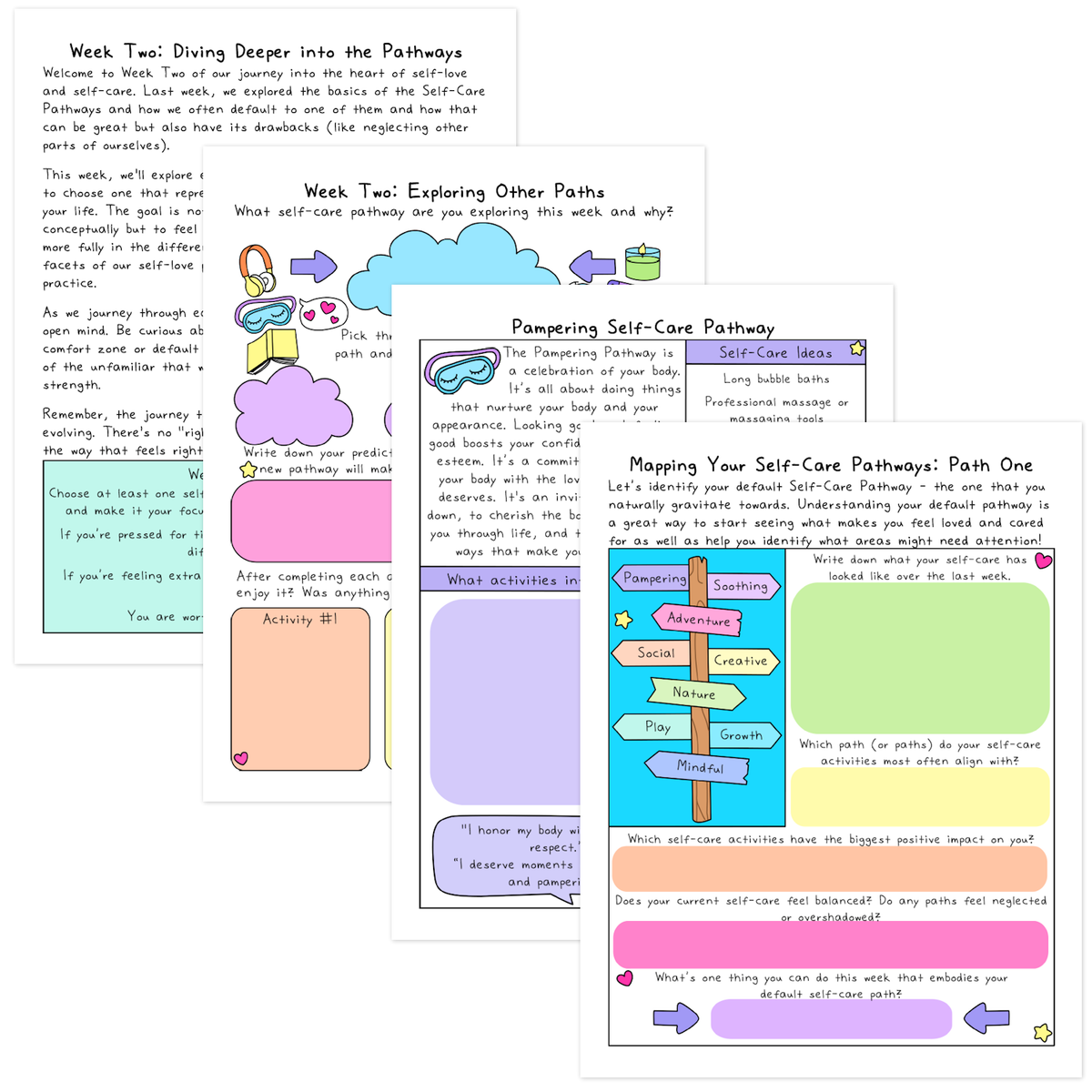 Self-Care Pathways Workbook | Your Self-Care Style | Self-Love Rainbow ...