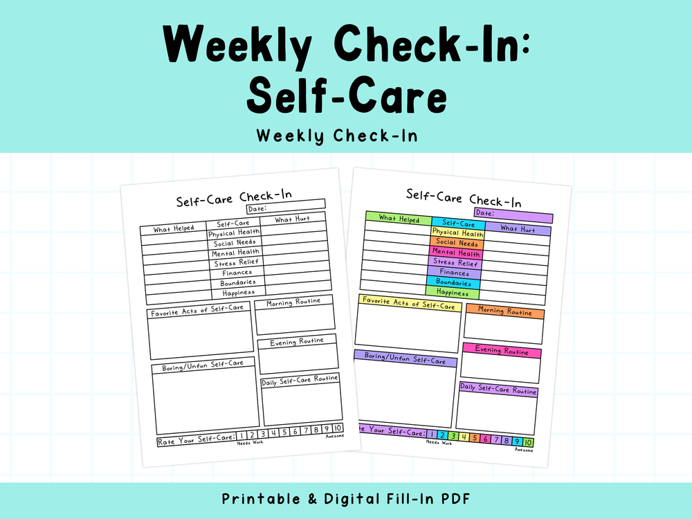 Weekly Self-Care Check-In – SelfLoveRainbow