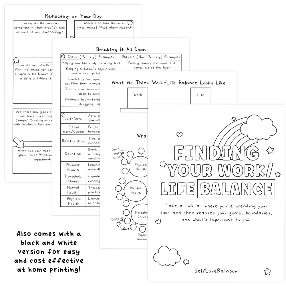 Finding Your Work/Life Balance Workbook – SelfLoveRainbow
