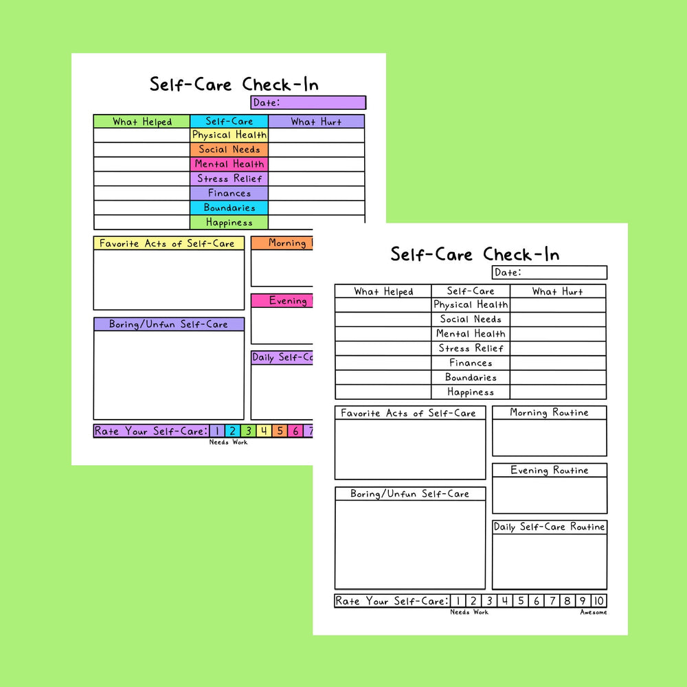 Weekly Self-Care Check-In – SelfLoveRainbow