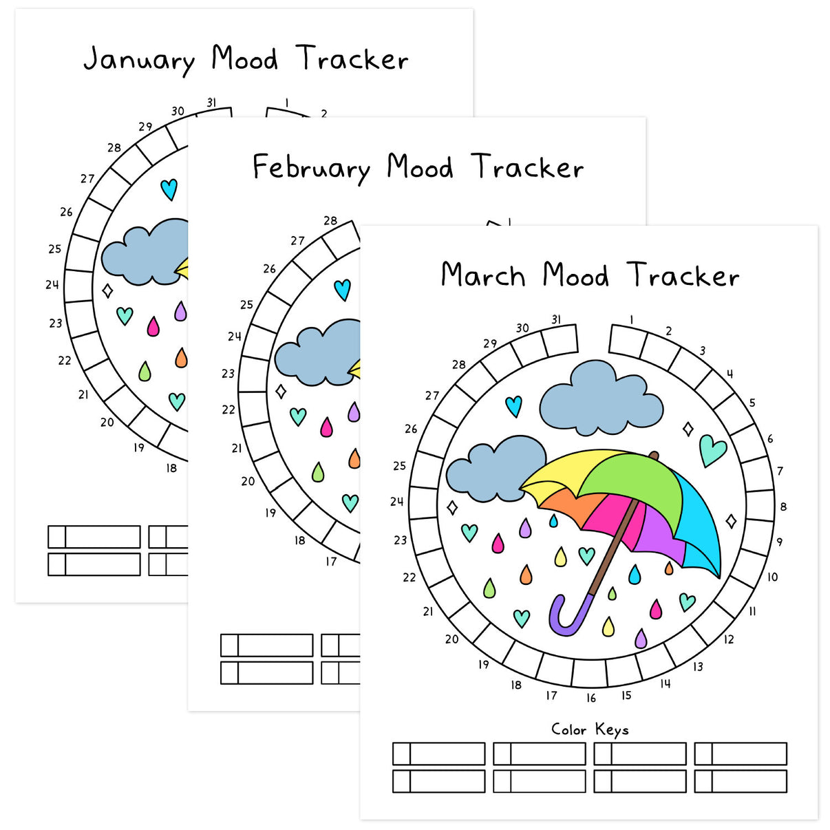 Rainy Rainbow Mood Tracker – SelfLoveRainbow