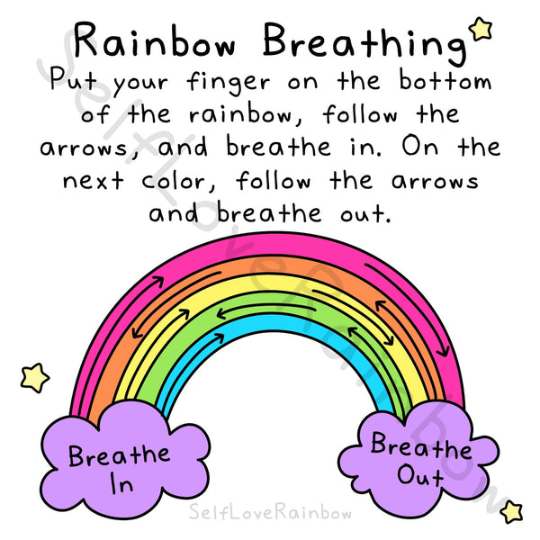 Rainbow Breathing Printable Art Digital Print – SelfLoveRainbow