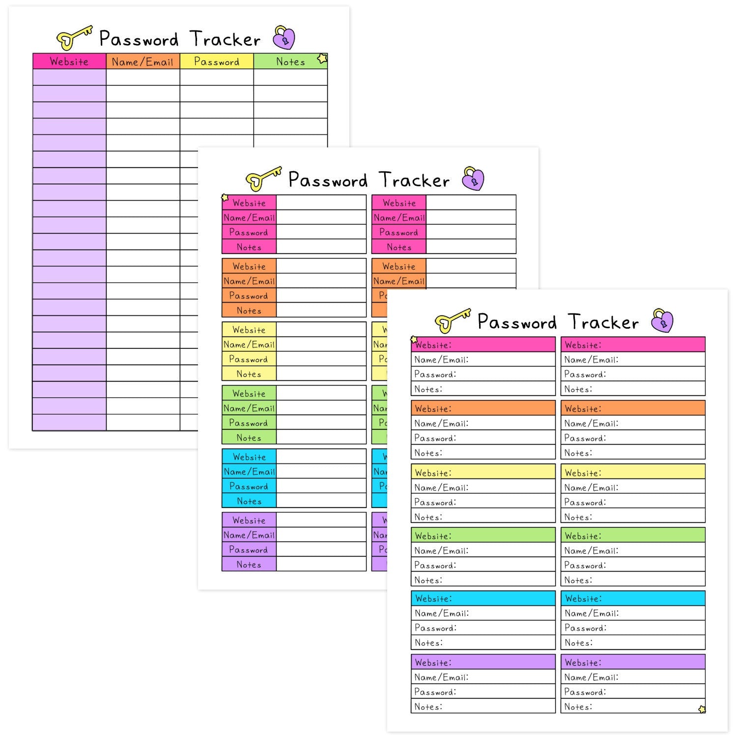 Password Tracker – SelfLoveRainbow