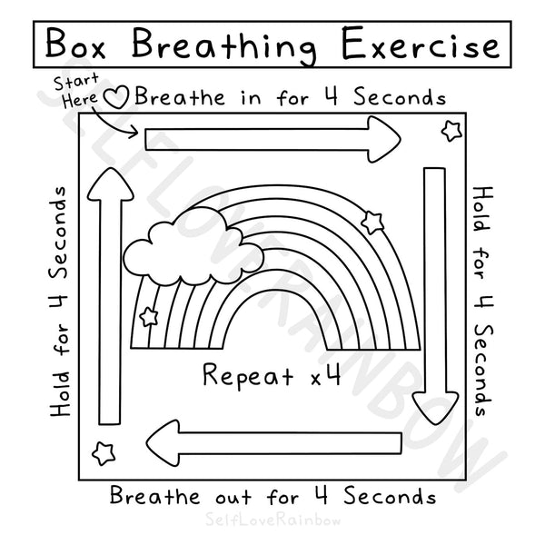 Box Breathing Digital Print – SelfLoveRainbow