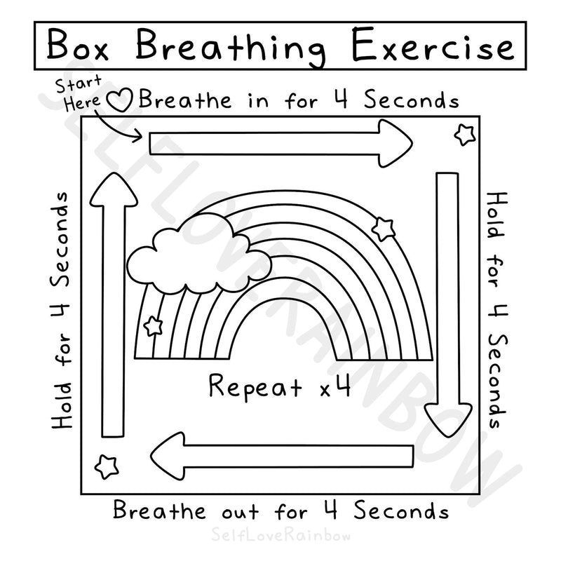 Box Breathing Digital Print – SelfLoveRainbow