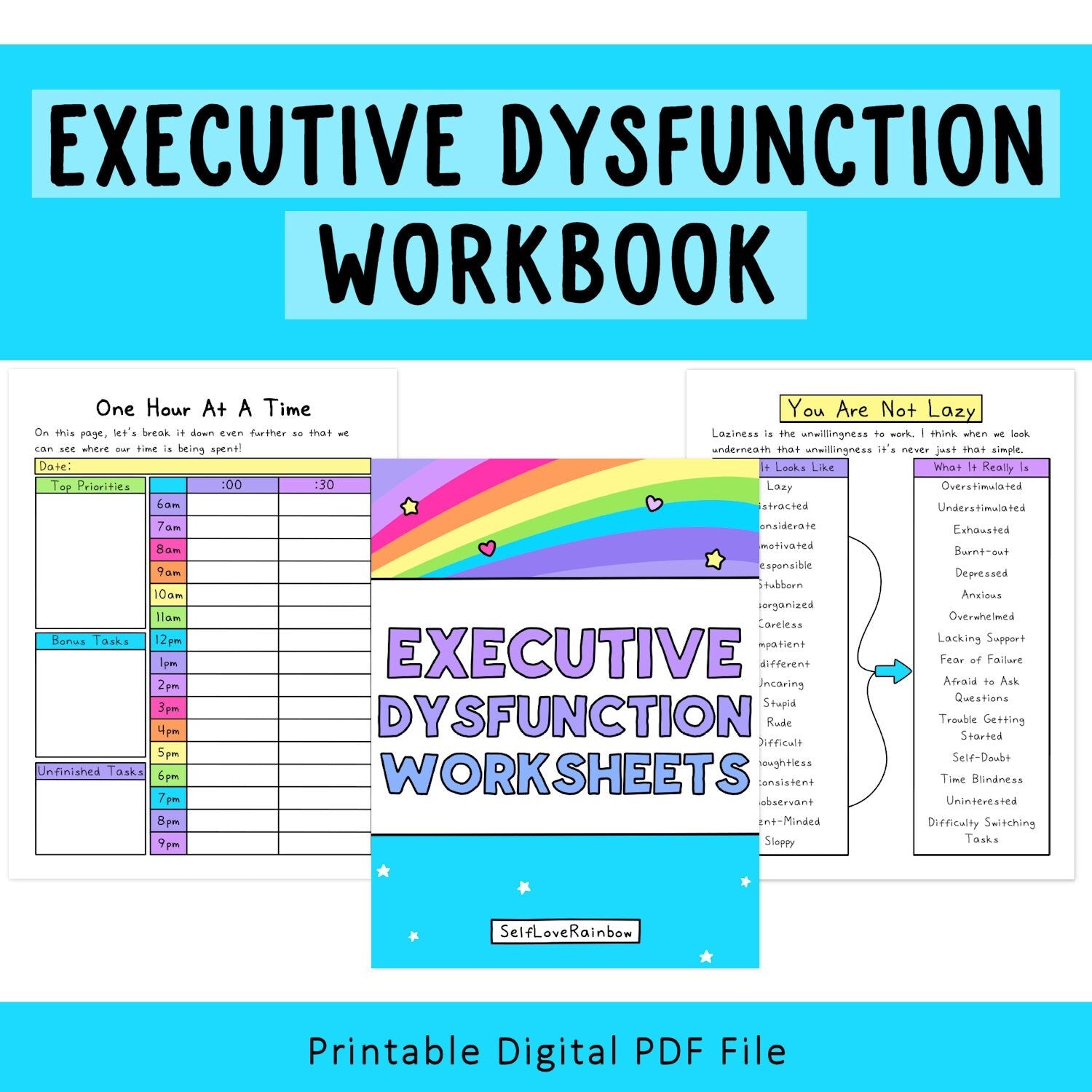 Executive Dysfunction Workbook – SelfLoveRainbow
