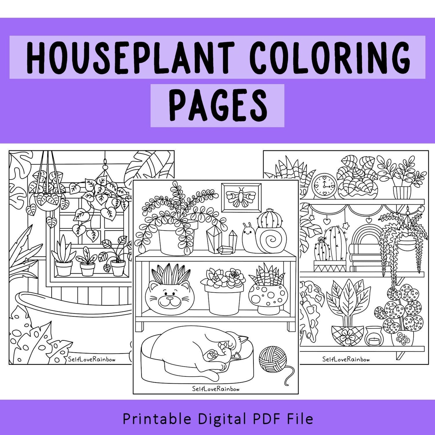 House Plant Coloring Pages – SelfLoveRainbow